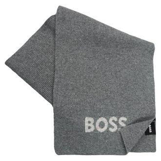 BOSS écharpe Elios Knitted Scarf Silver gris clair