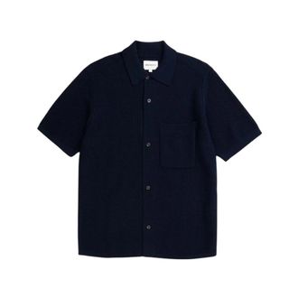 Norse Projects Fredensborg Kurzarmhemd - - Shirts - Herren - Blau - M