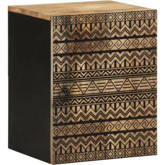 vidaXL Bad-H&auml;ngeschrank Schwarz 38x33,5x48 cm Massivholz Mango Vidaxl