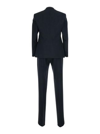 Emporio Armani Mens Suit Single-Breasted Blue Wool Virgin Suits