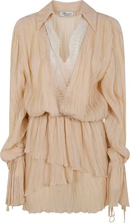 Blumarine Georgette Plisse Dress