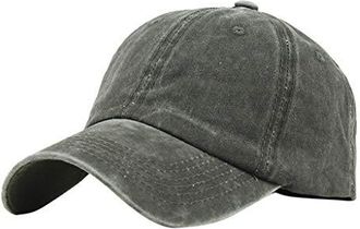 Generic Casquette de baseball unie avec visi&egrave;re pour queue de cheval unisexe, Vert, Taille unique