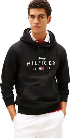 Tommy Hilfiger Brand Love Big Hilfiger Hoodie Mw0Mw41427 Sweat &agrave; Capuche, Black (Black), L Homme