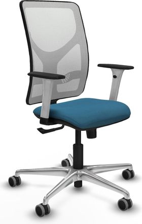 Piqueras y Crespo Computerstuhl, neigbar, mit wei&szlig;en und schwarzen Armlehnen, h&ouml;henverstellbare Lendenwirbelst&uuml;tze, ausgestattet mit 3 Positionen und Schneideschaum, We