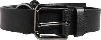 Dolce & Gabbana Homme, Accessoires, Noir, Taille: ONE Size Ceinture Cha&icirc;ne Argent&eacute;e en Cuir