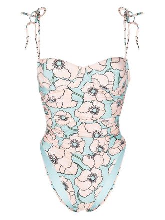 Agua Bendita Badeanzug mit Print - Nude