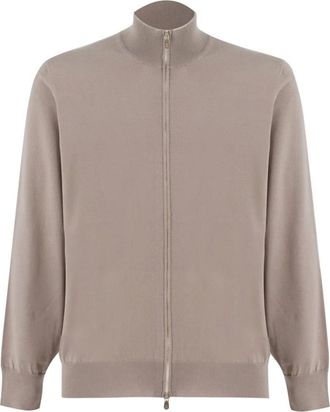 Brunello Cucinelli Homme, Pulls, Brun, Taille: XL Gilet Cardigan Zipp&eacute; Int&eacute;gral