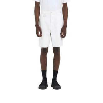 &Eacute;tudes Studio Homme, Shorts, Blanc, Taille: M Pull sans manches en denim blanc d&eacute;truit &agrave; col en V