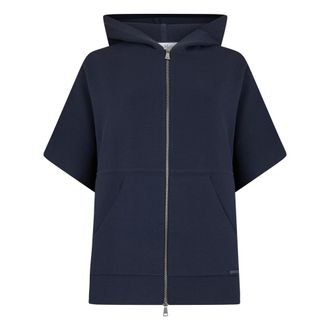 Max Mara Kapuzenjacke mit Rei&szlig;verschluss - - Sweatshirts & Hoodies - Damen - Blau - L