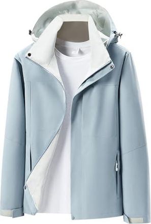 Generic Vestes pour femmes 2026 &agrave; la mode, d&eacute;contract&eacute;es, couleur unie, costume dalpinisme en plein air, veste coupe-vent, bleu, XXL