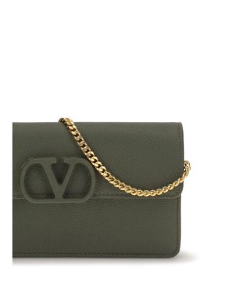 Valentino Garavani VLogo Wallet on Chain - Green