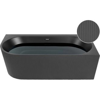 Beliani Eckbadewanne GOCTA linksseitig 170 x 80 cm Schwarz