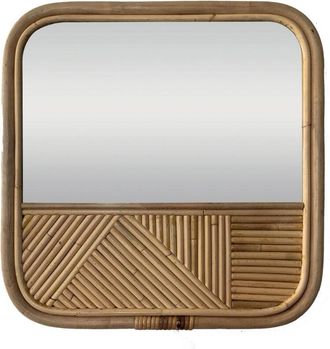 M&S Collection M&s - Miroir carr&eacute; 40x40 cm en rotin naturel tress&eacute; et verre
