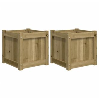 vidaXL Jardini&egrave;res 2 pcs bois de pin impr&eacute;gn&eacute; Vidaxl