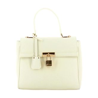 Fracomina Wei&szlig;e Umh&auml;ngetasche aus Kunstleder mit farbigem Riemen - - Bags - Damen - Wei&szlig; - ONE SIZE