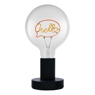 Osram 1906 Letter LED Tischleuchte Hello-Schriftzug, Neon, 1,2W, E27, schwarz, warmwei&szlig;, Textilkabel