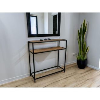 Mirrors and More Mirrors And More - Konsolentisch avelin in Holzoptik und Schwarz, Breite 80cm