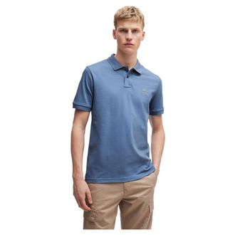 BOSS Herren Passenger Slim-Fit Poloshirt aus Stretch-Baumwolle mit Logo-Aufnäher Blau XXL