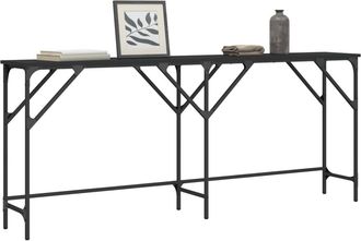 Generic Konsolentisch aus Geräucherter Eiche, 180 X 29 X 75 cm, Industriestil mit Metallrahmen, Langlebigem Holzwerkstoff und Einstellbarer Stabilität, Ideal 