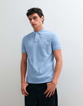 Polo Ralph Lauren Polo ajust&eacute; en piqu&eacute; avec logo embl&eacute;matique - Bleu clair