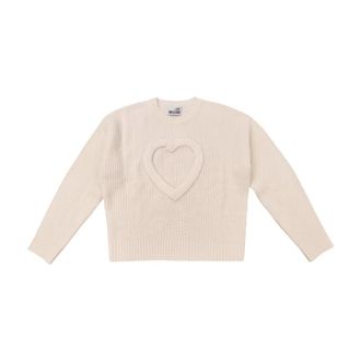 Love Moschino Pull &agrave; col rond - Femme - Pulls - Blanc - Taille: 40 FR