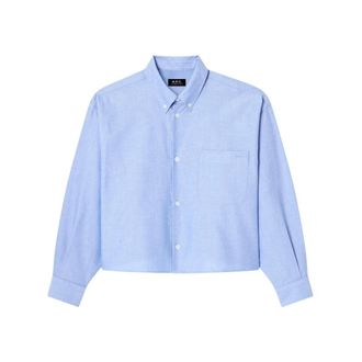 A.P.C. Sophia Cropped Oxford Hemd - - Blouses & Shirts - Damen - Blau - XS