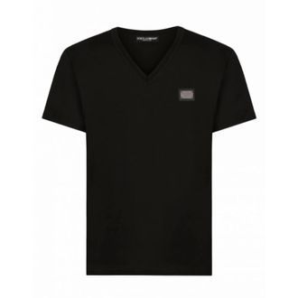 Dolce & Gabbana Essential V-Ausschnitt T-Shirt - - Tops - Herren - Schwarzk - 3XL