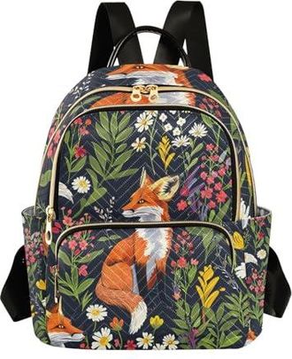 Mnsruu Mini sac à dos pour femme, motif renard, animal, forêt, petit sac à dos tendance pour femme, sac à dos décontracté, Multi558, S