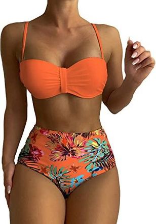 Generic Ensemble bikini pour femme &eacute;l&eacute;gant et sexy - Deux pi&egrave;ces - Triangle - Col en V - Maillot de bain push-up - Maillot de bain incurv&eacute; - Haut de bikini - 