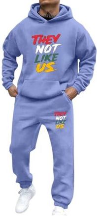 Generic Surv&ecirc;tements pour homme avec capuche imprim&eacute;e, jambe droite, ensemble de jogging d&eacute;contract&eacute;, sport, haut et pantalon, 2 pi&egrave;ces v&ecirc;tements de sport, 02