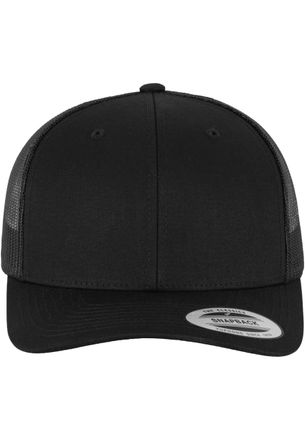 Flexfit Unisex Retro Trucker Cap, Klassische Trucker Cap mit Mesh-R&uuml;ckseite, one Size, Black