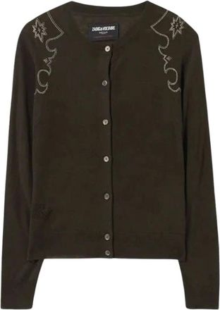 Zadig&Voltaire Femme, Pulls, Brun, Taille: 40 FR Missya Cashmere Cardigan