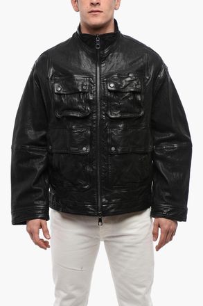Neil Barrett Leather Multi-pocket Jacket LOOSE WASHED Neil Barrett