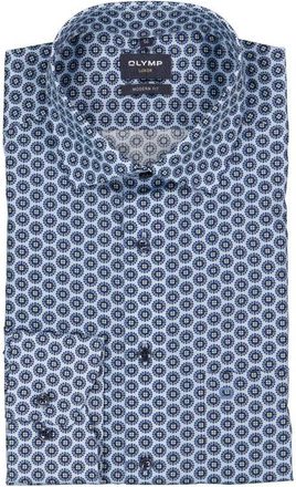 Olymp Herren Hemd blau gemustert