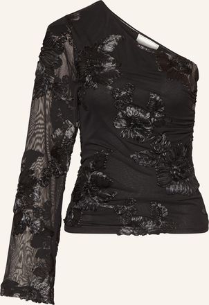 Neo Noir Neo Noir One-Shoulder-Bluse Friana Aus Mesh schwarz