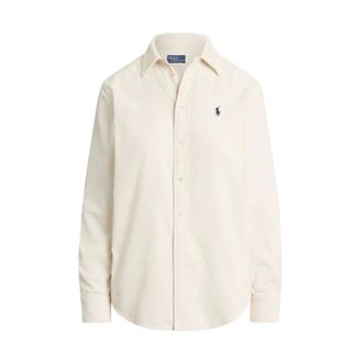Polo Ralph Lauren Femme, Blouses et Chemises, Beige, Taille: 36 FR Chemise en Velours C&ocirc;tel&eacute; Coupe Classique