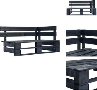 vidaXL Banc dangle palette de jardin bois noir - Banc De Jardin - Mobilier De Jardin - Banc Angle - Banc Palette - Meubles De Jardin