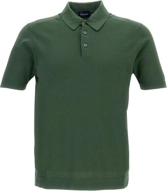 Drumohr Homme, Tops, Vert, Taille: XL Polo en coton &agrave; manches courtes