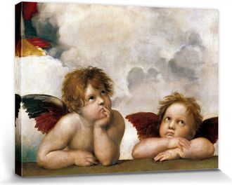 1art1 Raphael Poster Raffaels Engel (Detail) Bilder Leinwand-Bild Auf Keilrahmen | XXL-Wandbild Poster Kunstdruck Als Leinwandbild 80x60 cm