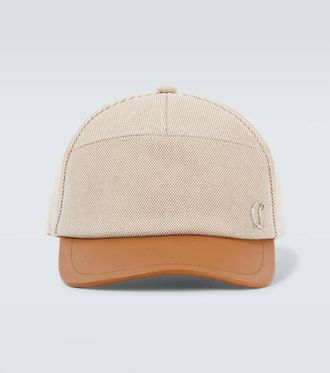 Christian Louboutin Baseballcap aus Baumwolle mit Leder