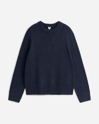 Arket Strickpullover Aus Schwerer Wollmischung -Blau