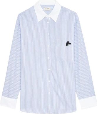 Zadig&Voltaire Femme, Blouses et Chemises, Bleu, Taille: 36 FR Morning Pop Shirt