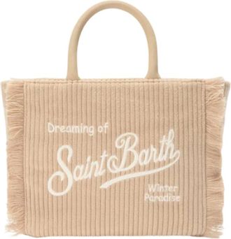 MC2 Saint Barth Femme, Sacs, Beige, Taille: ONE Size Vanity Mini Sac &agrave; Main en Velours C&ocirc;tel&eacute;