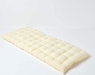 Homescapes Bankauflage 2-Sitzer Creme - Sitzkissen Bank Outdoor/Indoor, Oeko-TEX-Zertifiziert, Sitzauflage waschbar f&uuml;r Gartenbank & Sitzbank, 108x42 cm