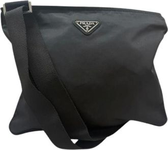 Prada Sac bandouli&egrave;re Pre-owned en nylon Tessuto avec logo triangle - Femme - Pre-owned - Noir - Taille: ONE Size