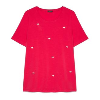 Fiorella Rubino Femme, Tops, Rose, Taille: 38 FR T-shirt en coton avec charm libellule