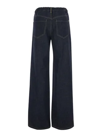 Brunello Cucinelli Wide Leg with Monile Detail Jeans - Blue