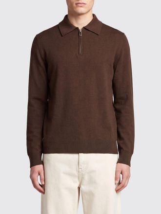 Paolo Pecora Lang&auml;rmeliges Wollstrick-Poloshirt mit Rei&szlig;verschluss