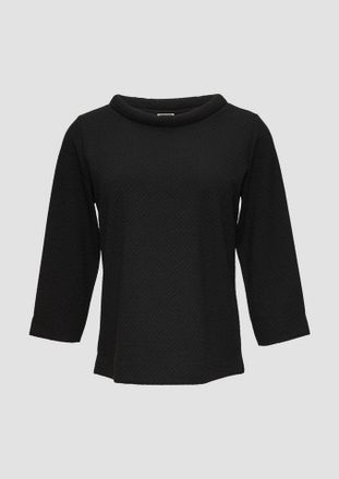 s.Oliver 3/4 Arm-Pullover Sweatshirt Strukturiertes Sweatshirt mit Rundhalsausschnitt