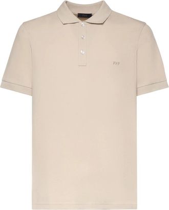 Fay Homme, Tops, Blanc, Taille: XL Polo brod&eacute; du logo
